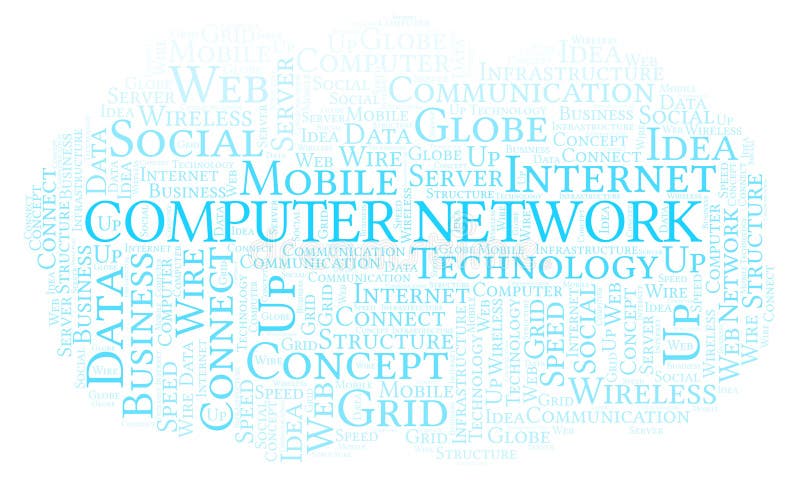 Computer Network Word Cloud. Stock Illustration - Illustration of card ...