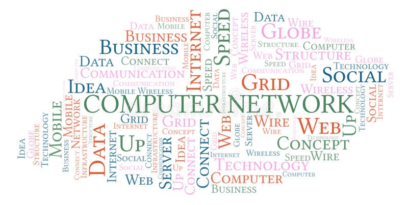 Computer Network Word Cloud. Stock Illustration - Illustration of fonts ...