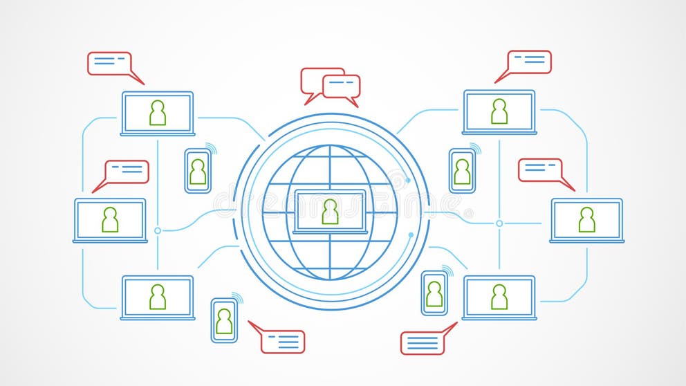 Computer Networking Connection Technology Stock Vector - Illustration ...