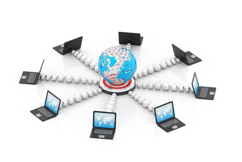 Computer Networking Technology Stock Illustration - Illustration of ...