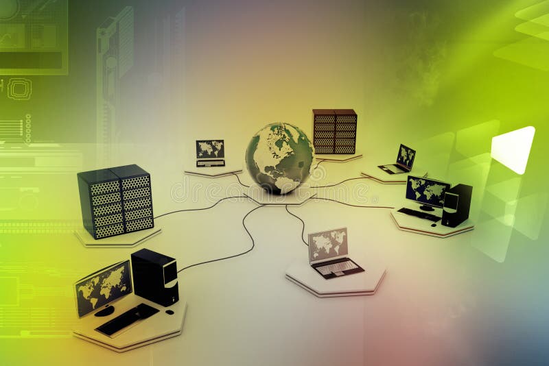 Computer networking stock illustration. Illustration of organization ...
