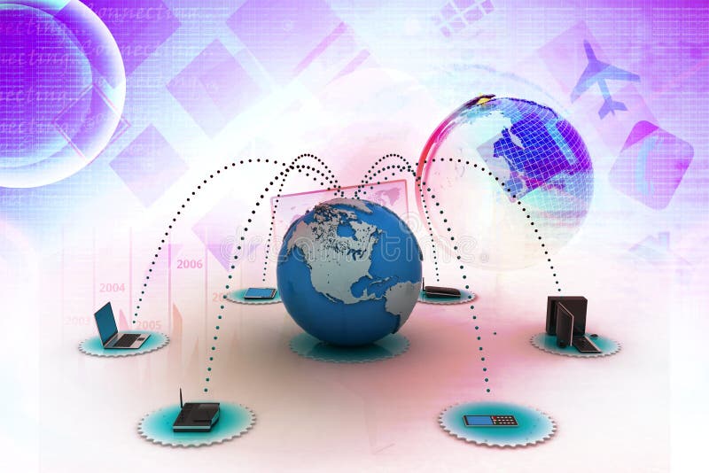 Technology and Fast World Wide Connections Stock Illustration ...