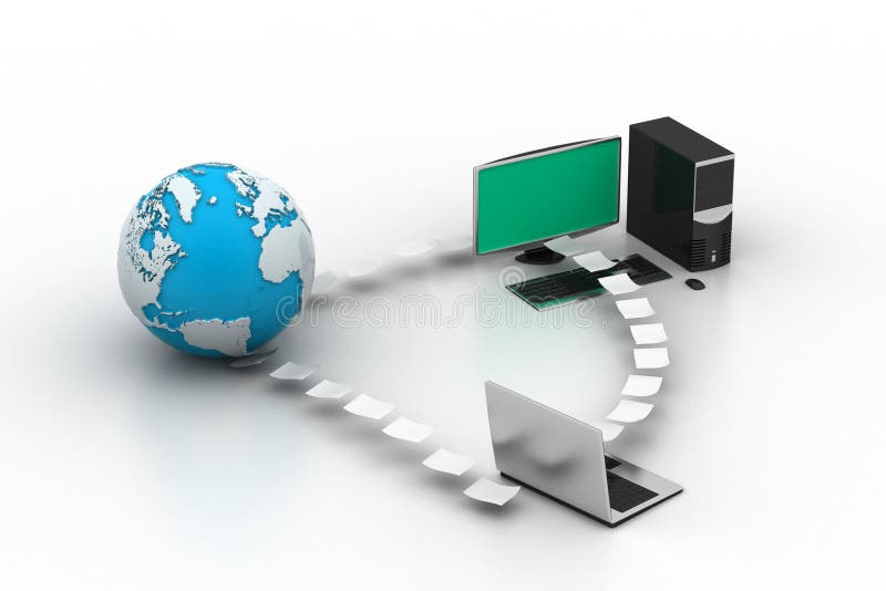 Global Computer Network, Internet Communication. 3d Render Stock ...