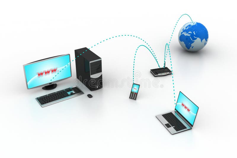 Computer Networking stock illustration. Illustration of isolated - 25197321
