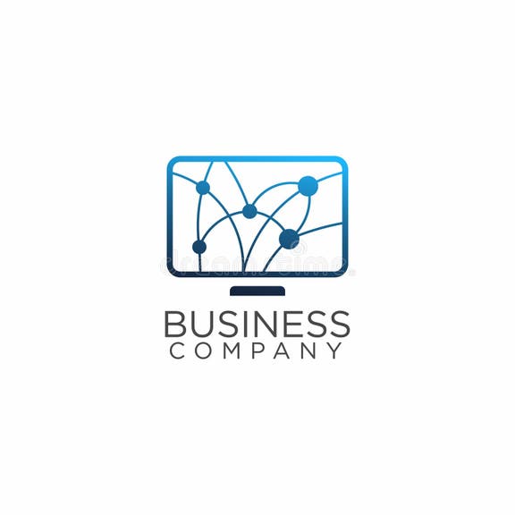 Computer Networking Logo Design Vector Stock Vector - Illustration of ...