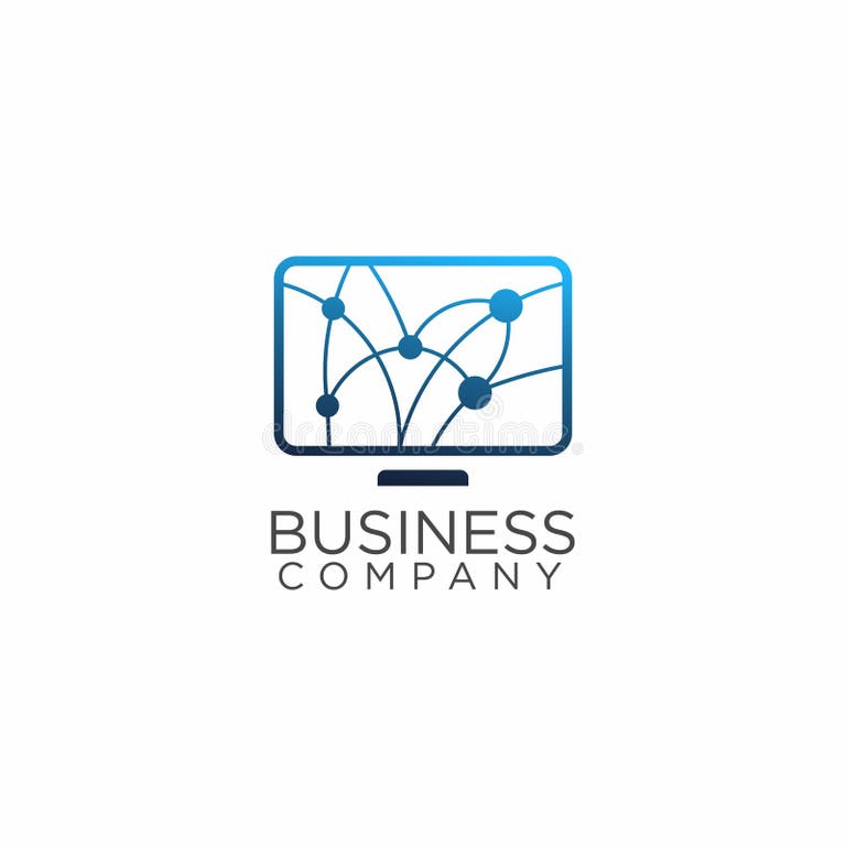 Computer Networking Logo Design Vector Stock Vector - Illustration of ...