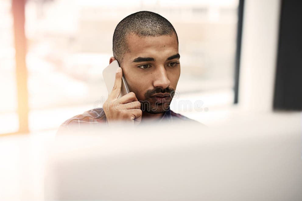 Computer, Networking and Phone Call with Business Man in Creative ...