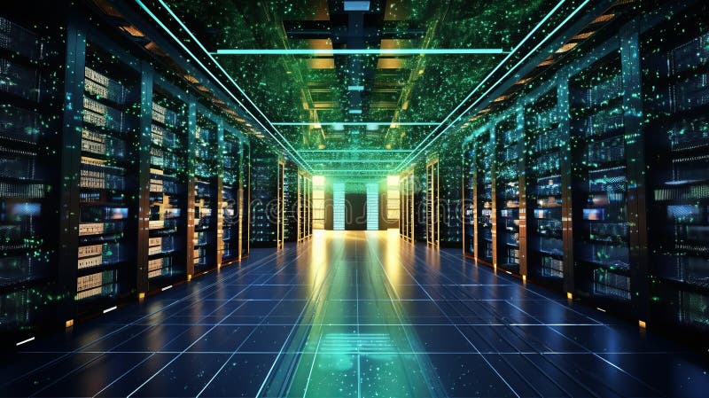 Computer Networking Server Room Warehouse Generative Ai Stock Image Image Of Icon Flow