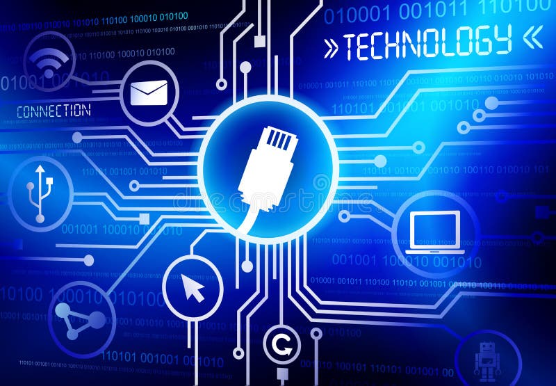 Computer Networking Technology Connection Mail Stock Illustration ...