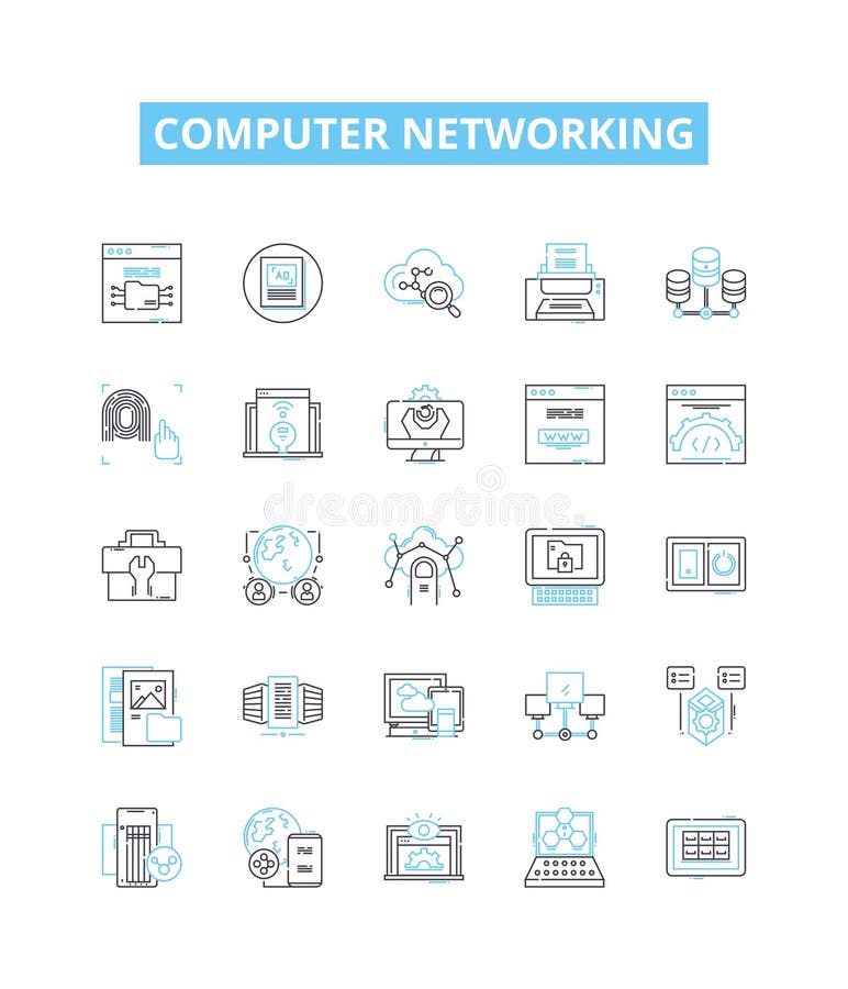 Networking Vector Line Icons Set Networking Lan Wan Wifi Routers