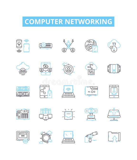 Computer Networking Vector Line Icons Set. Networking, Computer ...