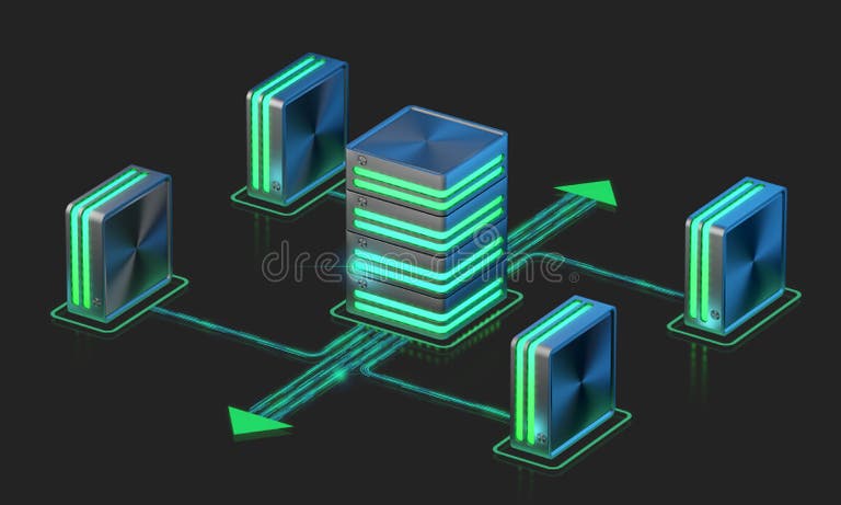 Computer Networks. Main Server Scheme Stock Illustration - Illustration ...