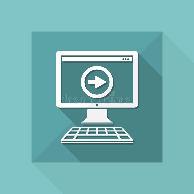 Computer and Next Symbol - Vector Flat Minimal Icon Stock Vector ...