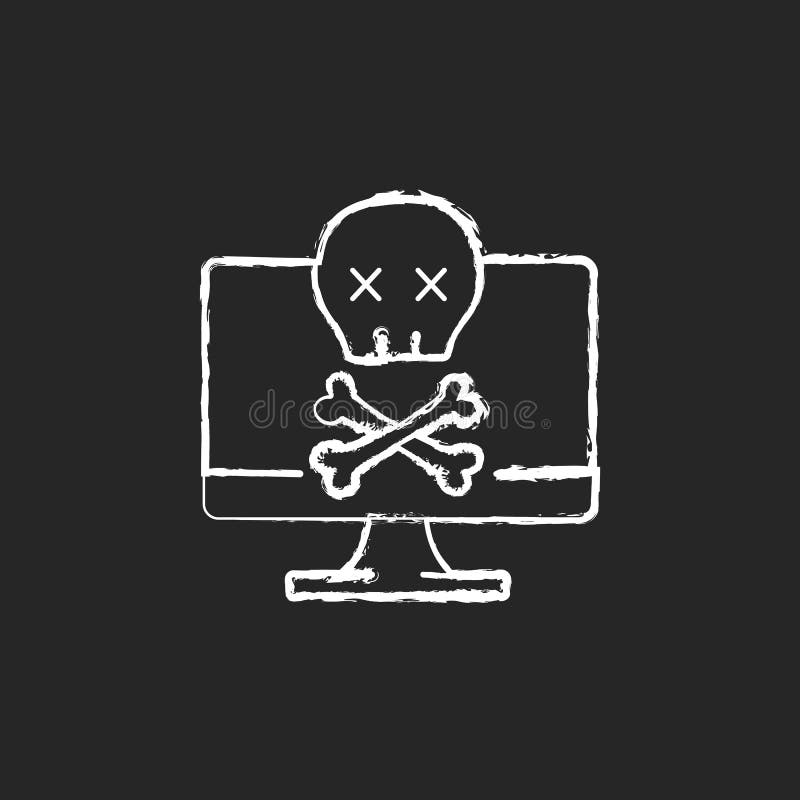 Computer Not Starting Chalk White Icon on Black Background Stock Vector ...