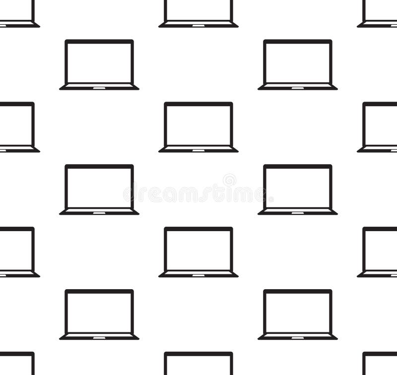 Computer Notebook Icon Vector Illustration. Laptop Flat Sign. Seamless ...