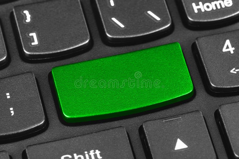 Keyboard - Green Key Solutions Stock Photo - Image of button, close ...