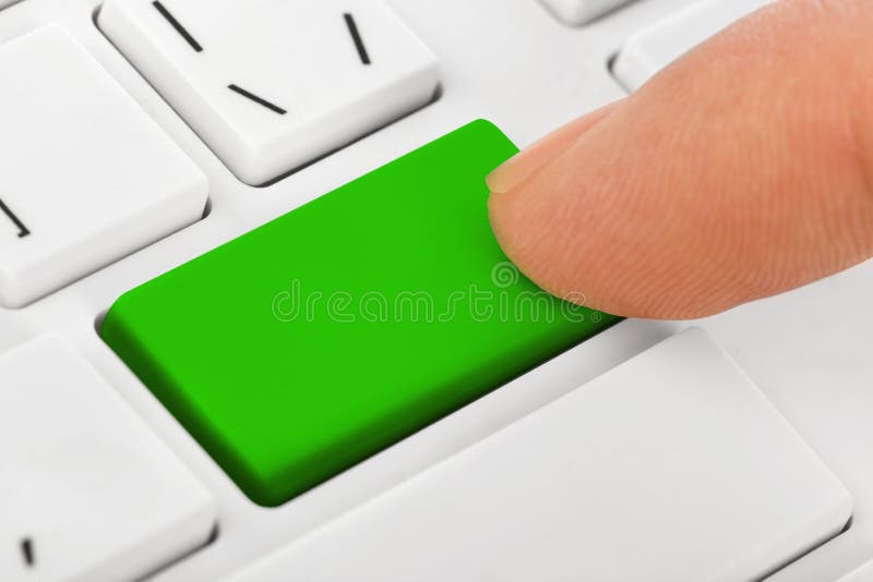 Keyboard - Green Key Solutions Stock Photo - Image of button, close ...