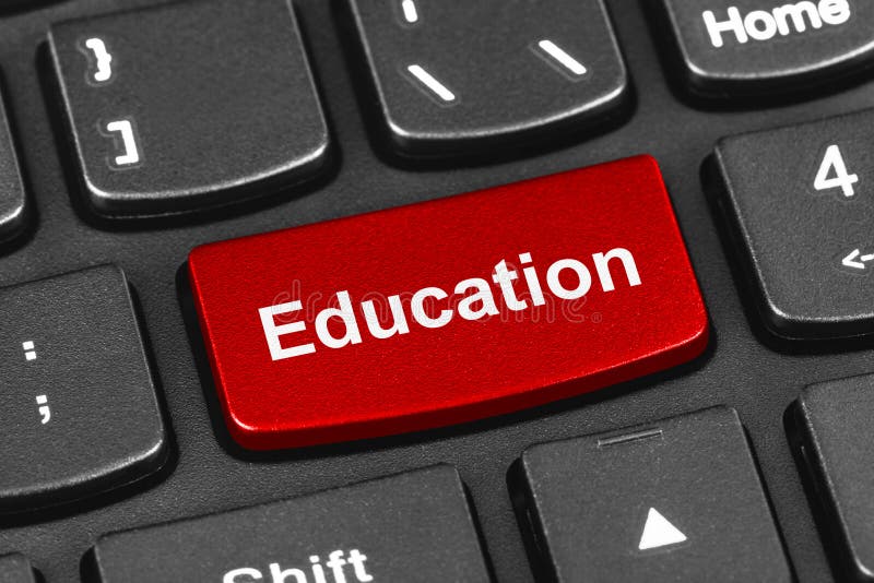 Computer Notebook Keyboard with Education Key Stock Photo - Image of ...
