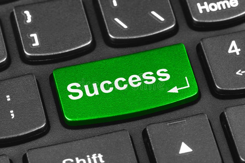 Computer Notebook Keyboard with Success Key Stock Image - Image of ...