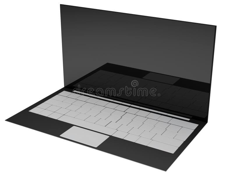 Computer Notebook Laptop Blank Screen 3d-illustration Stock ...