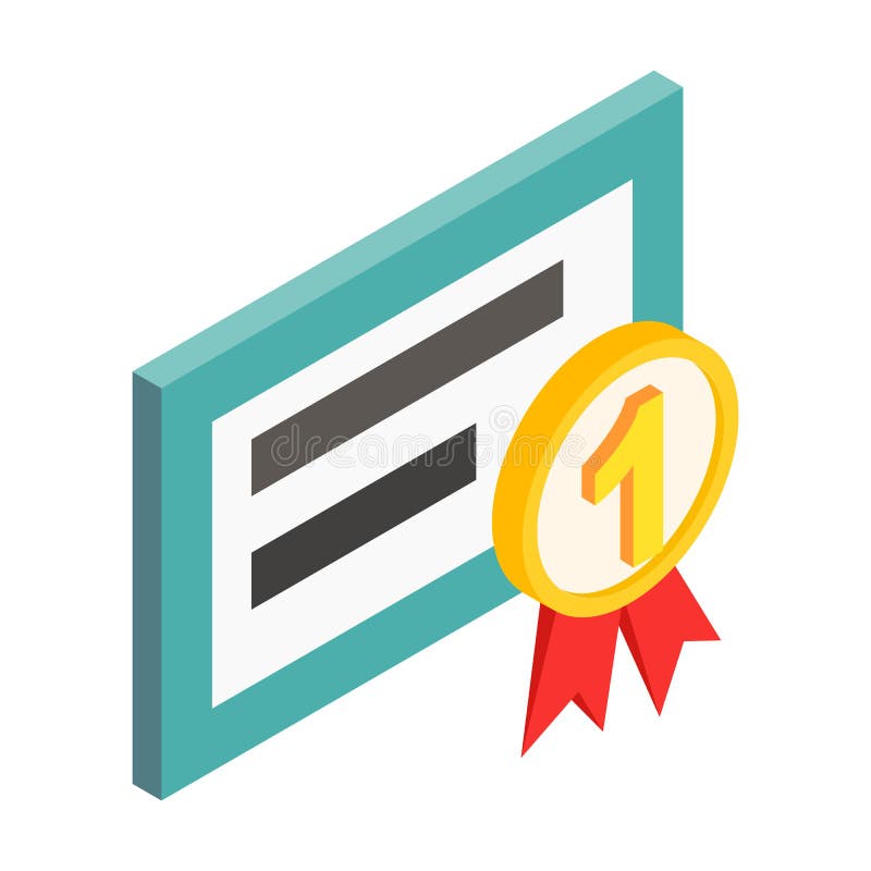 Computer Number One Isometric 3d Icon Stock Vector - Illustration of ...