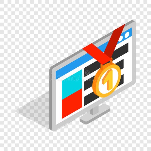 Computer Number One Isometric Icon Stock Vector - Illustration of ...