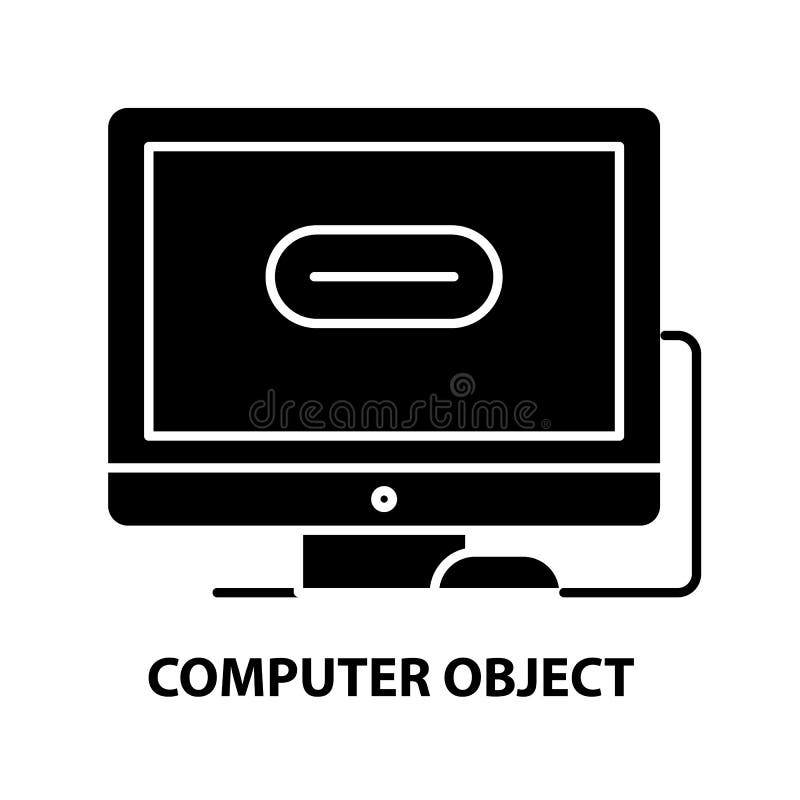 Desktop Computer Icon, Black Vector Sign with Editable Strokes, Concept ...