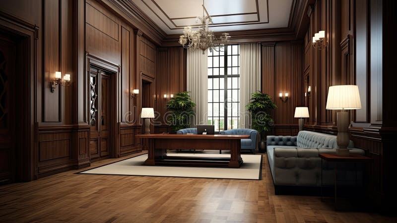 Computer Office Building Interior Stock Illustration - Illustration of ...