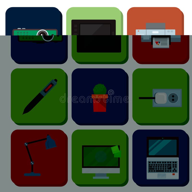 Computer Office Equipment Technic Gadgets Modern Workplace ...