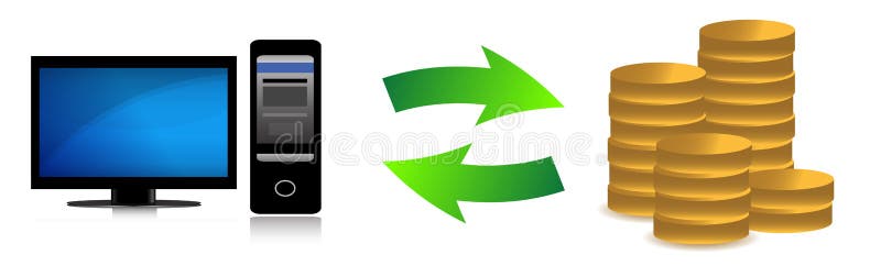 Computer Online Bank Transfer Illustration Stock Illustration ...