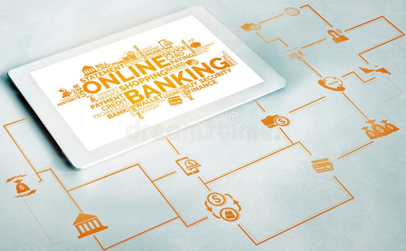Online Banking for Digital Money Technology Stock Illustration ...