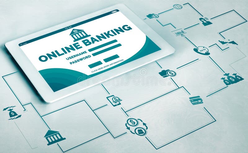 Online Banking for Digital Money Technology Stock Image - Image of ...