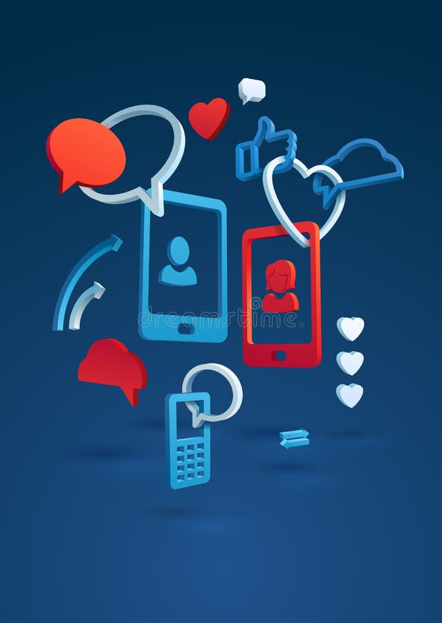 Computer Online Dating Abstract Frame Composition. Concept the ...