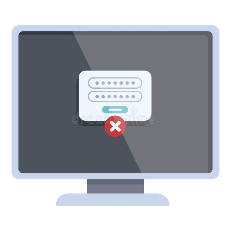 Computer Online Denied Icon Cartoon Vector. Message Mistake Stock ...