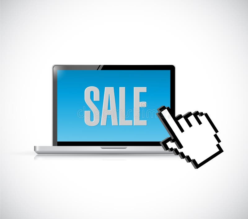 Computer. Online Sale Concept Illustration Design Stock Illustration ...
