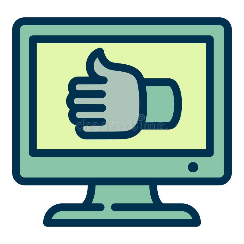 Computer Online Vote Icon, Outline Style Stock Vector - Illustration of ...