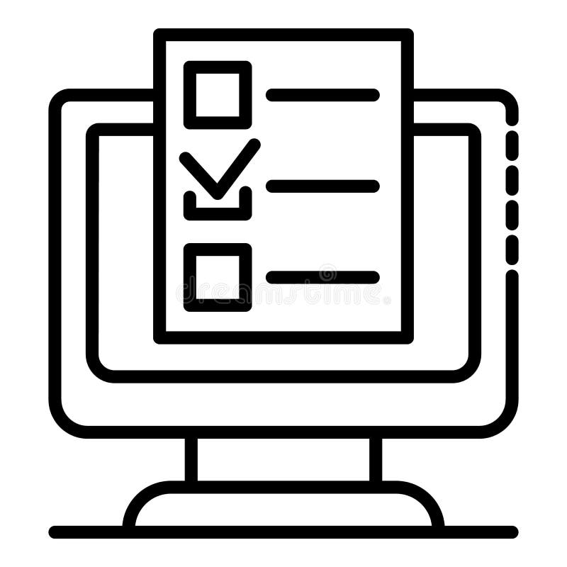 Computer Online Vote List Icon, Outline Style Stock Vector ...