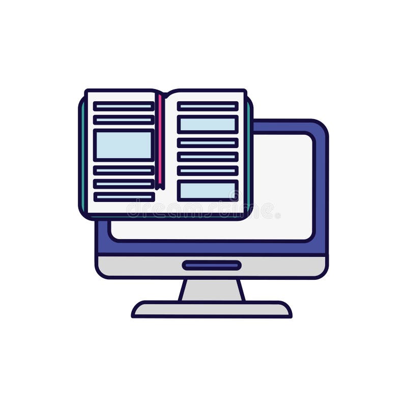 Computer Open Book Knowledge Learning Online Stock Vector ...