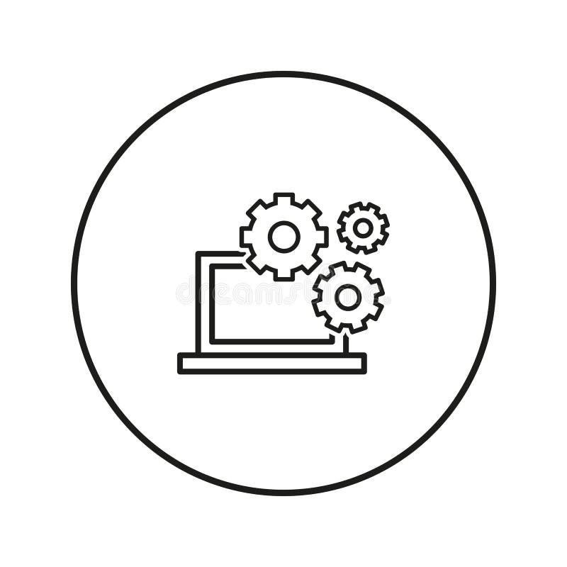 Computer Operation. Vector. Icon. Line. Stock Illustration ...