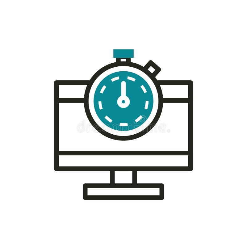 Computer Optimization Clock Web Development Icon Line and Fill Stock ...
