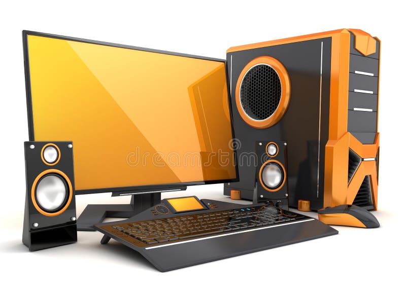 Computer orange stock illustration. Illustration of modern - 25517392