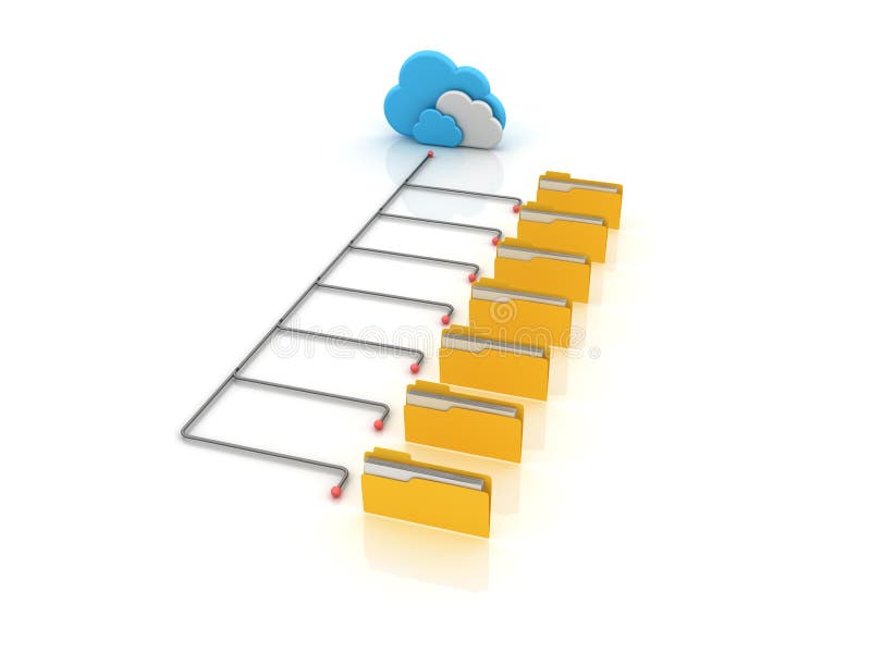 Computer-Ordner-Struktur Mit Der Wolken-Datenverarbeitung Stock ...