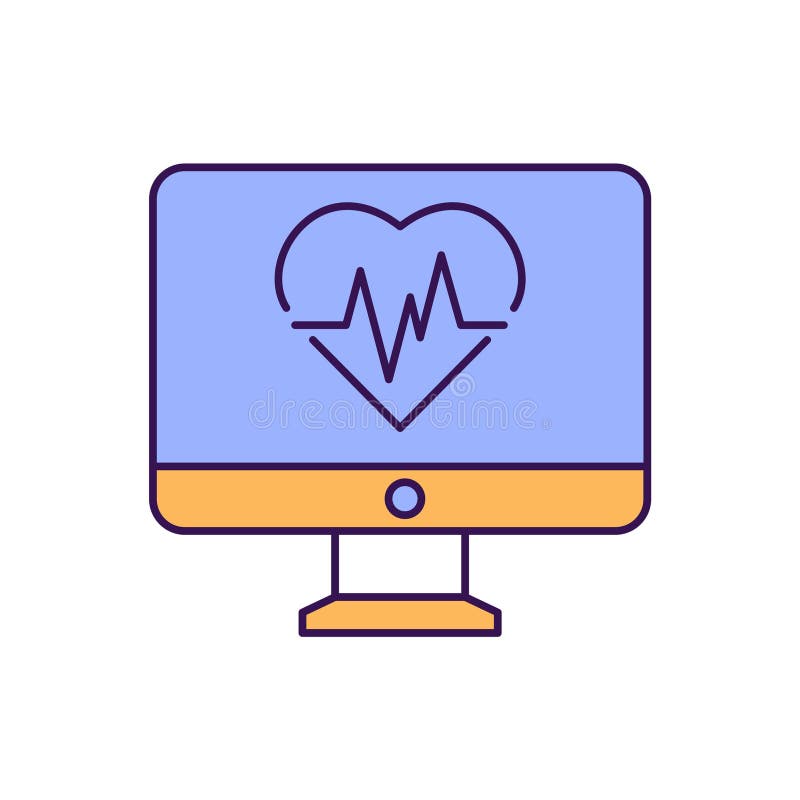 Computer Outline with Colors Fill Vector Icon that Can Easily Edit or ...