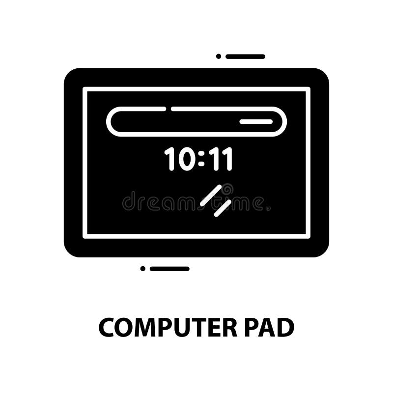 Computer Pad Icon, Black Vector Sign with Editable Strokes, Concept ...