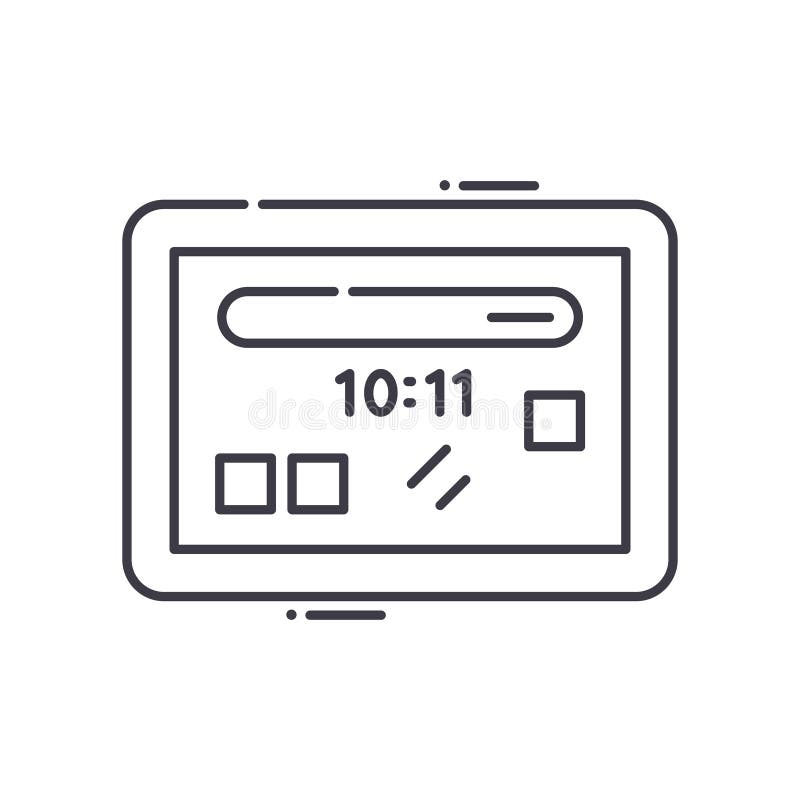 Computer Pad Icon, Linear Isolated Illustration, Thin Line Vector, Web ...