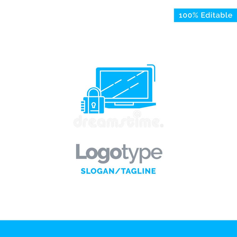 Computer, Padlock, Security, Lock, Login Blue Solid Logo Template ...