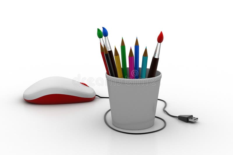 Computer Painting concept stock illustration. Illustration of colourful ...