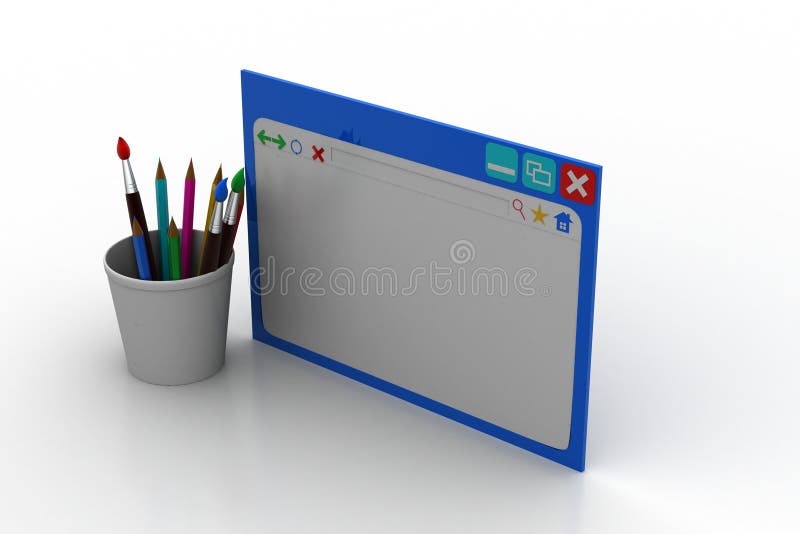Computer Painting concept stock illustration. Illustration of colourful ...
