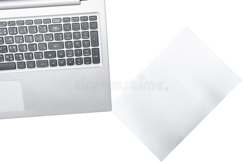 Computer and Paper is Isolated on Transparent Stock Image - Image of ...