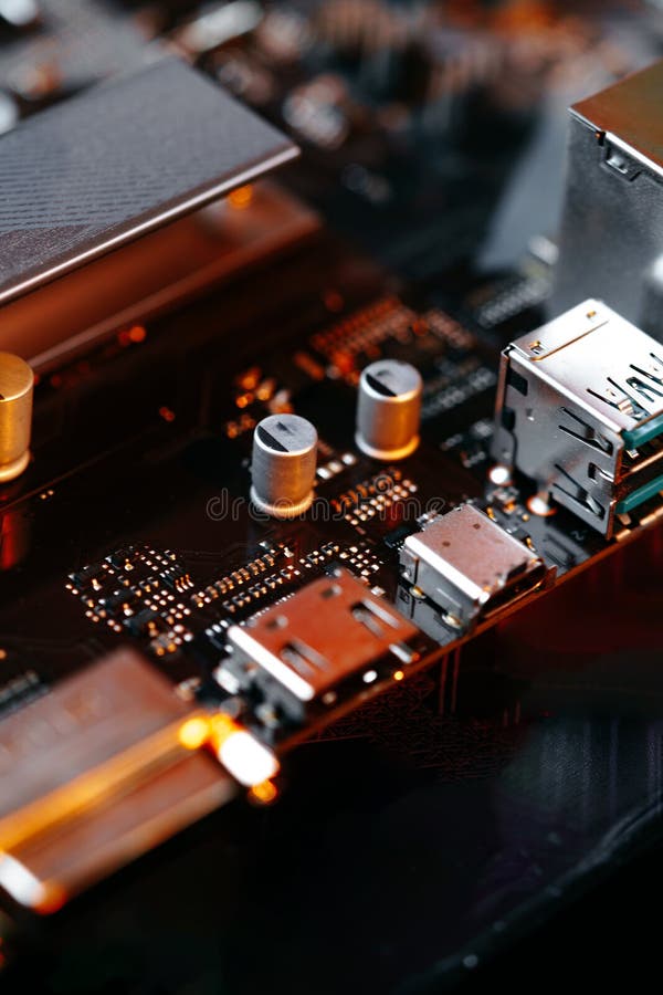 Computer Part Circuit Board Close Up Photo Stock Photo - Image of ...